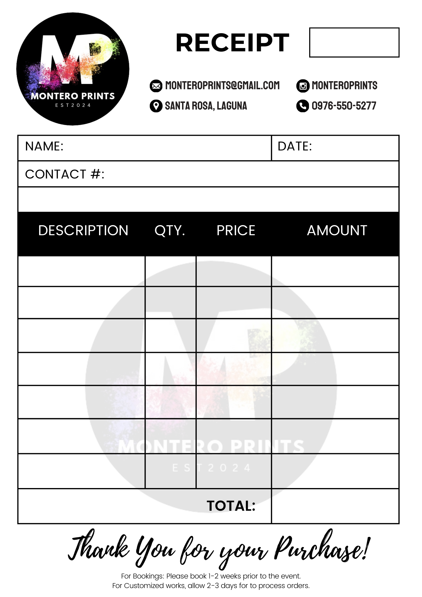PERSONALIZED/CUSTOMIZED RECEIPT/INVOICE | Lazada PH