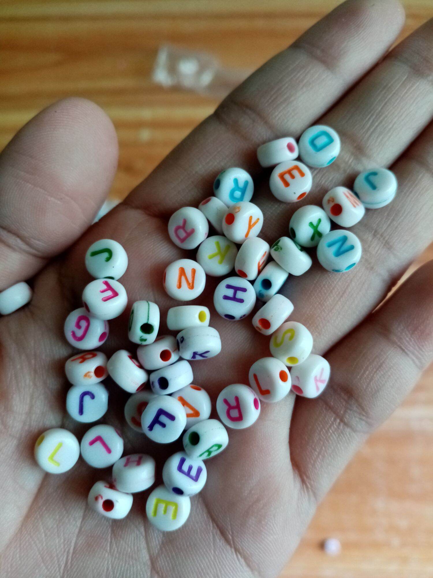 Acrylic White Colorful Letters A-Z Letter Beads 50pcs | Lazada PH