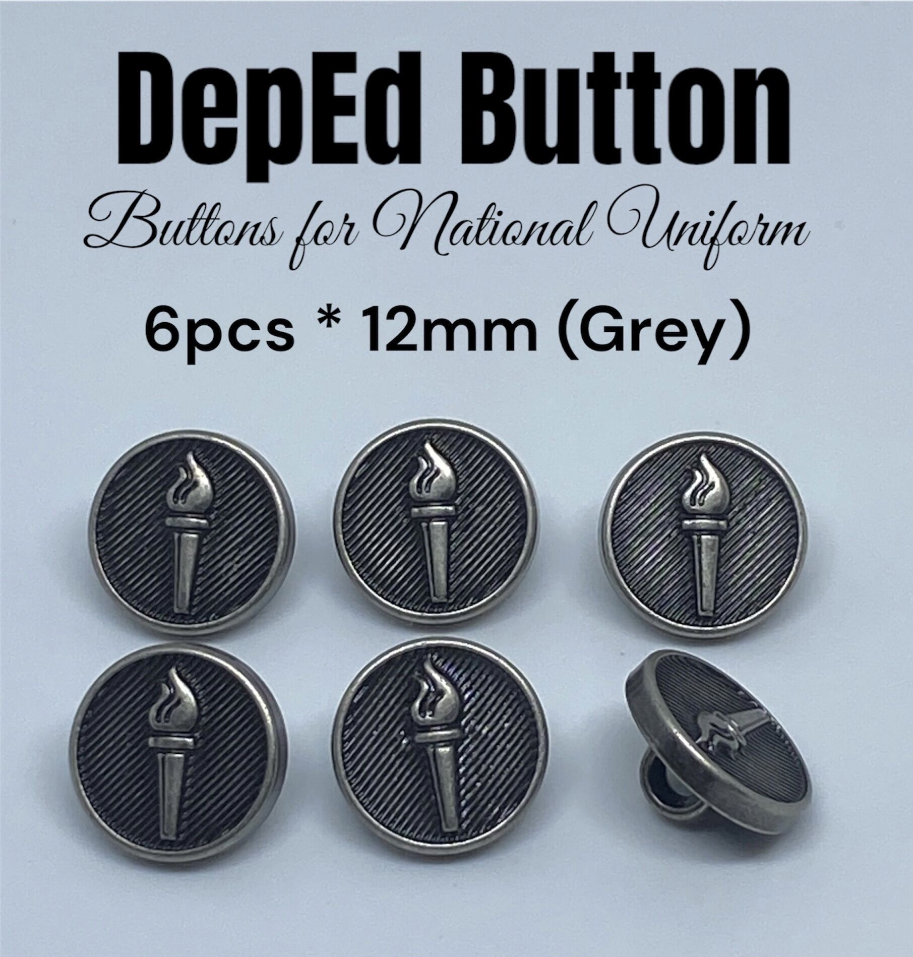 [6pcs] DepEd Uniform Buttons With Torch Logo Teachers Uniform DepEd ...