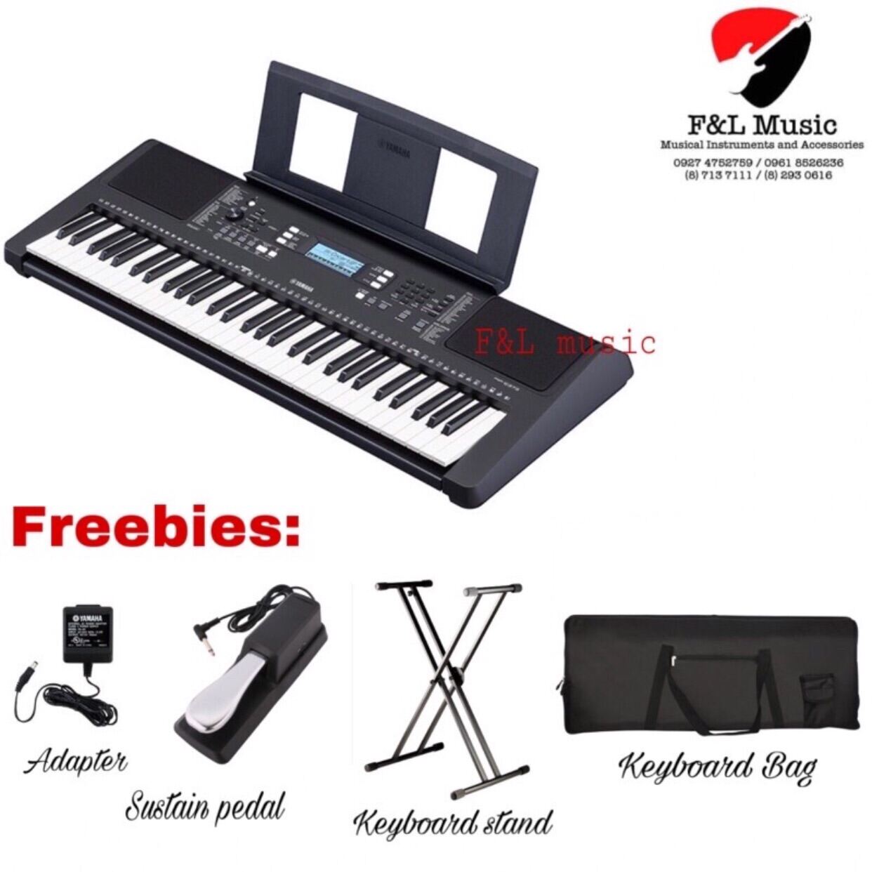 Yamaha (original) PSR-E373 61 keys touch response electronic keyboard with lots of freebies ...