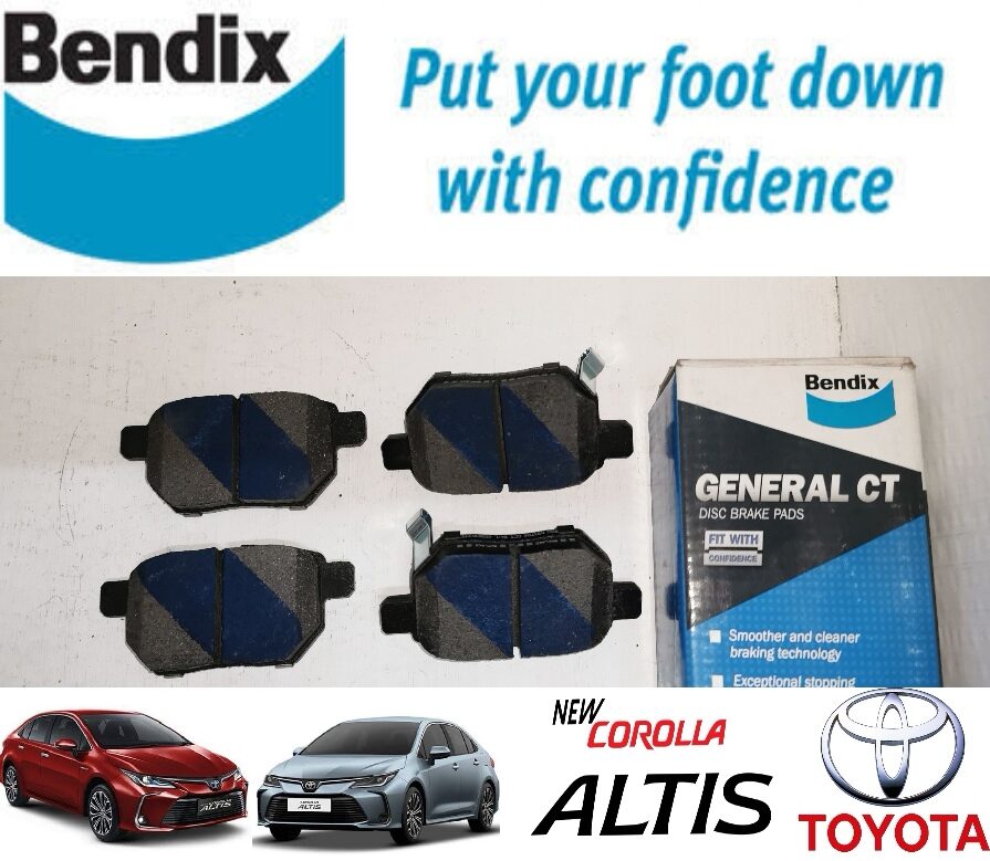 BENDIX BRAKEPAD FOR TOYOTA COROLLA ALTIS REAR 2008-2019 (DB1786 GCT ...