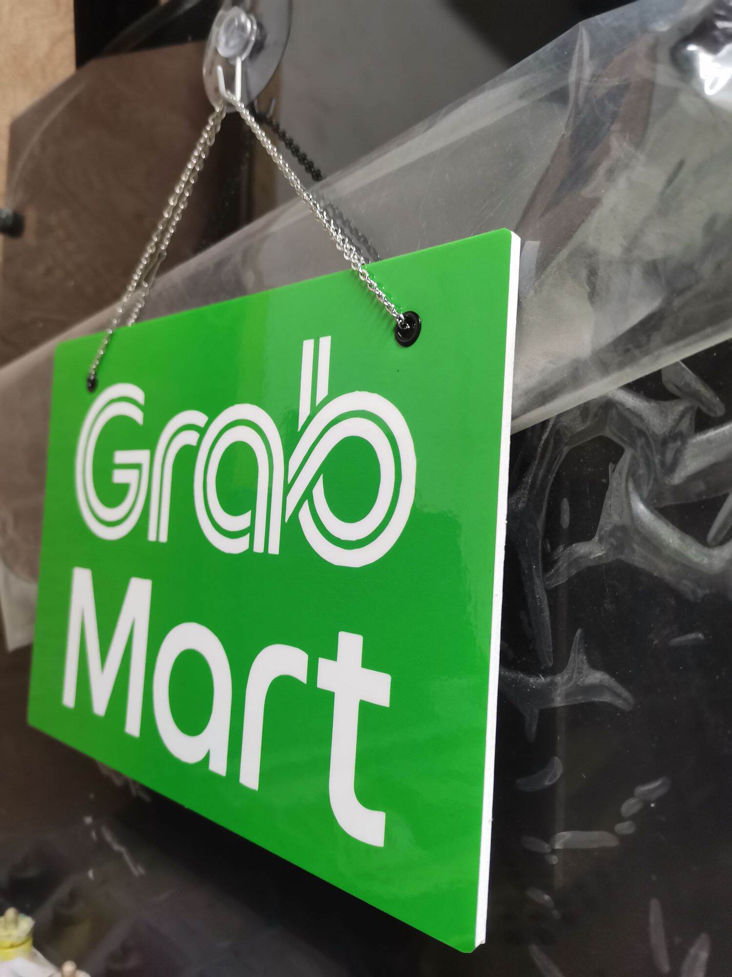 GRAB FOOD GRAB MART DOOR BANNER 7.8X5.5" | Lazada PH