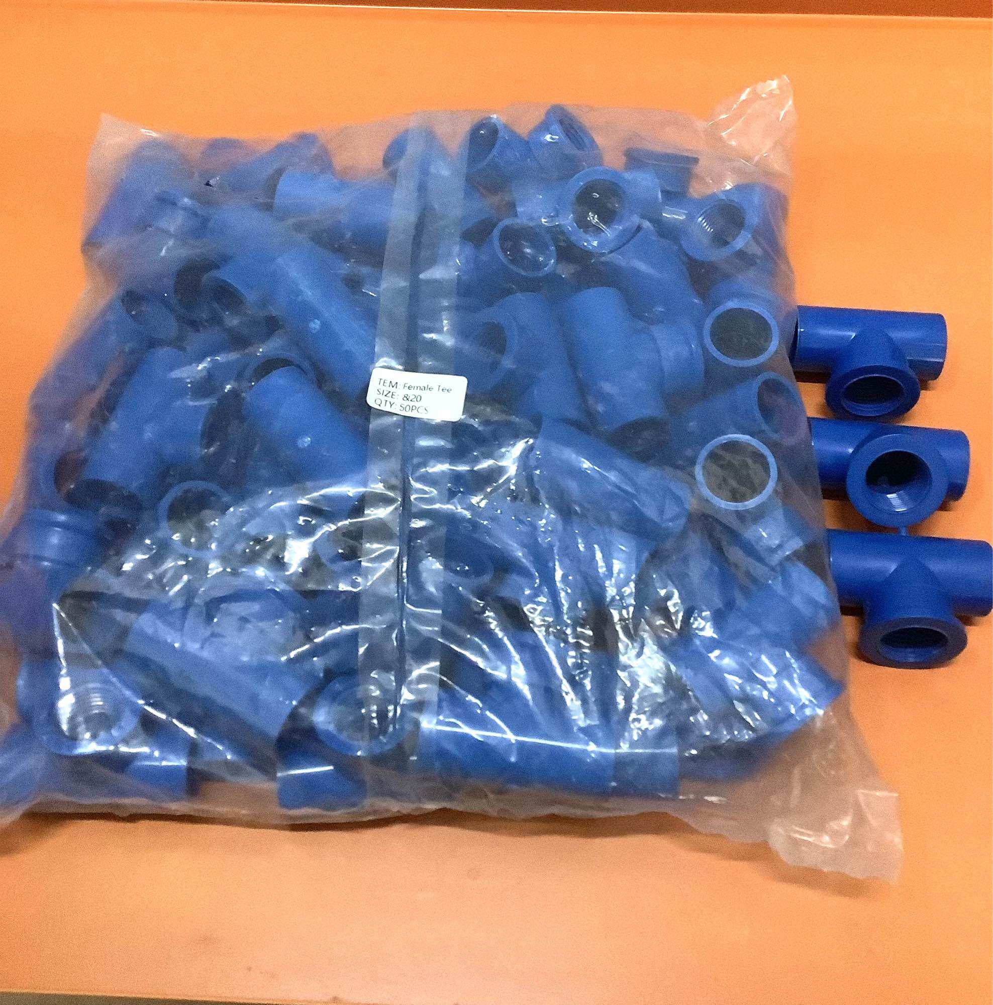 pvc blue tee w/thread 1/2" 3/4" 1'' 20pcs 50pcs | Lazada PH