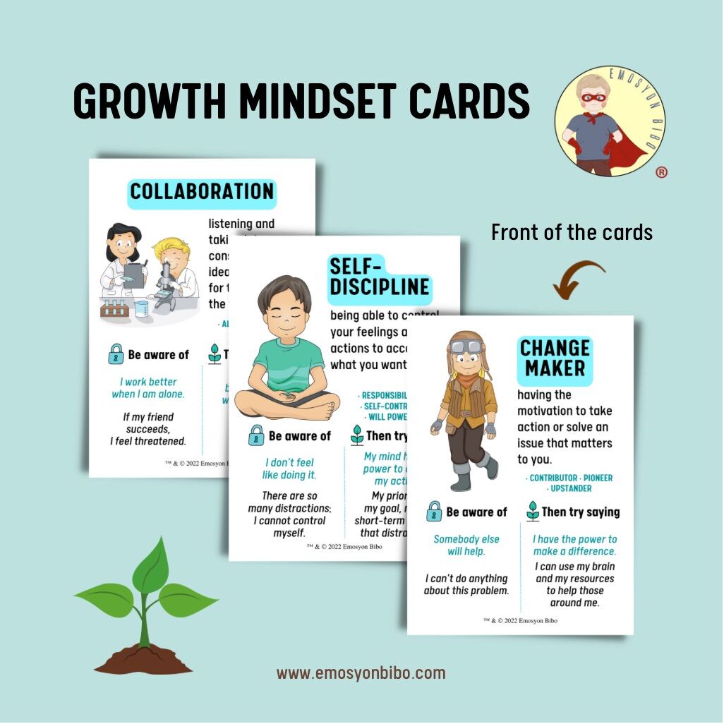 I Can Train My Brain | Growth Mindset Cards by Emosyon Bibo®