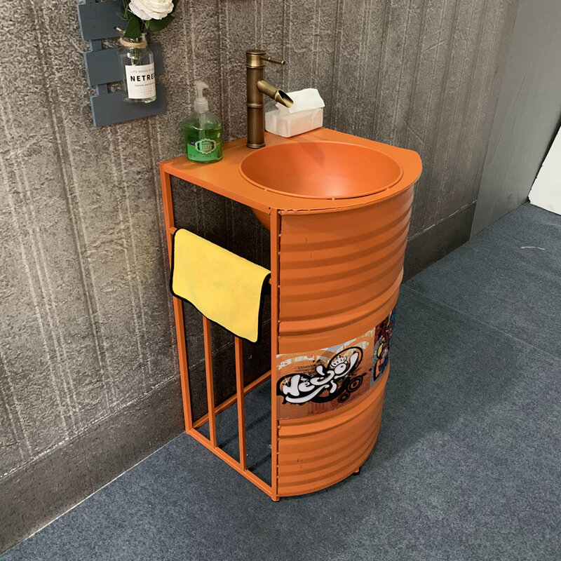 Industrial Style Retro Wash Basin Stylish Creative Bar Sink Oil Drum ...