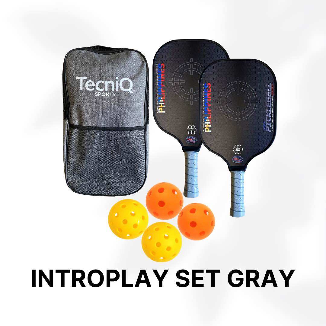Pickleball Carbon Fiber Paddle TecniQ Sports Introplay Set includes 2 ...