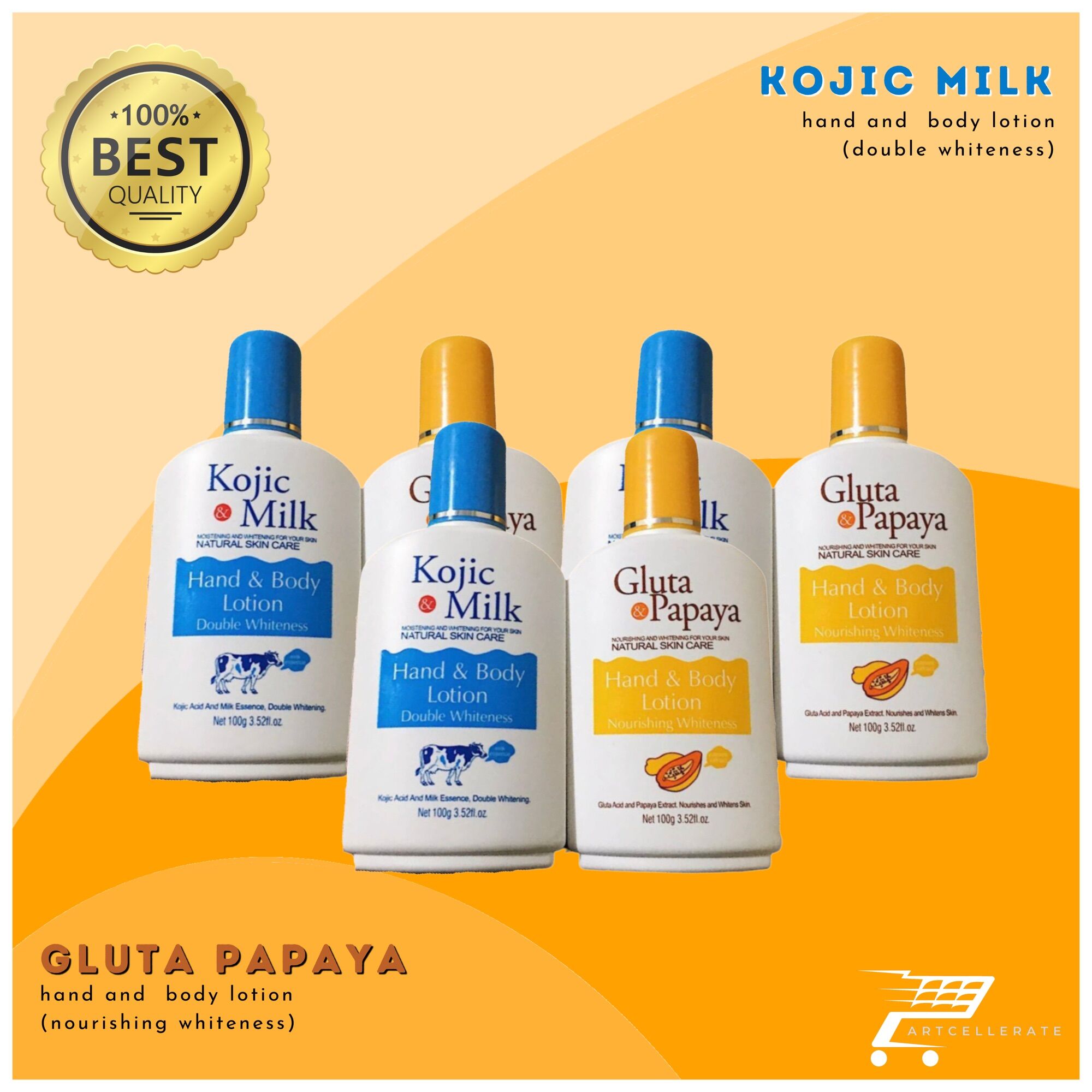 1 PC KOJIC MILK HAND/GLUTA PAPAYA Hand and body double whitening lotion ...