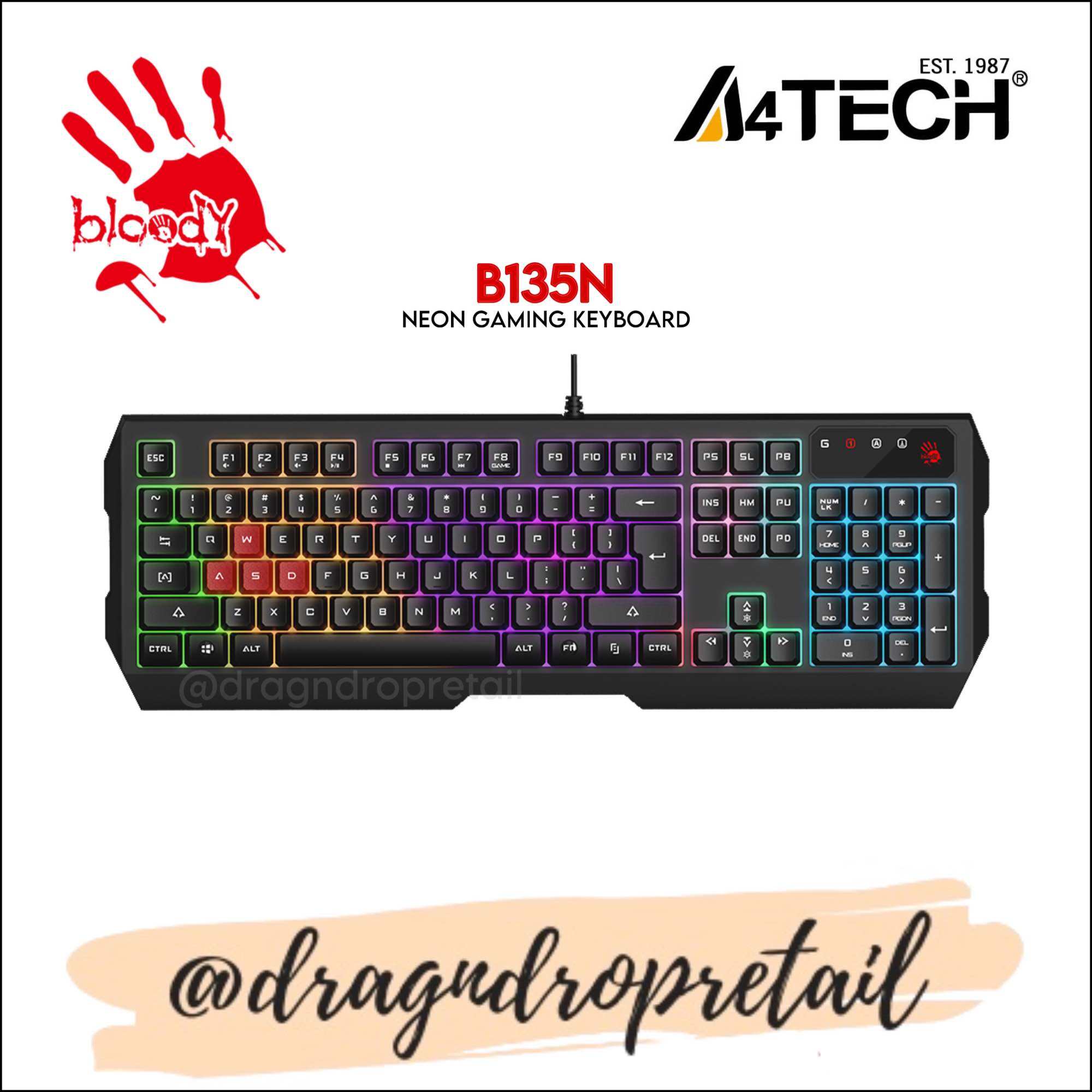A4TECH BLOODY B135N Neon Gaming Keyboard, 1ms Key Response | Lazada PH