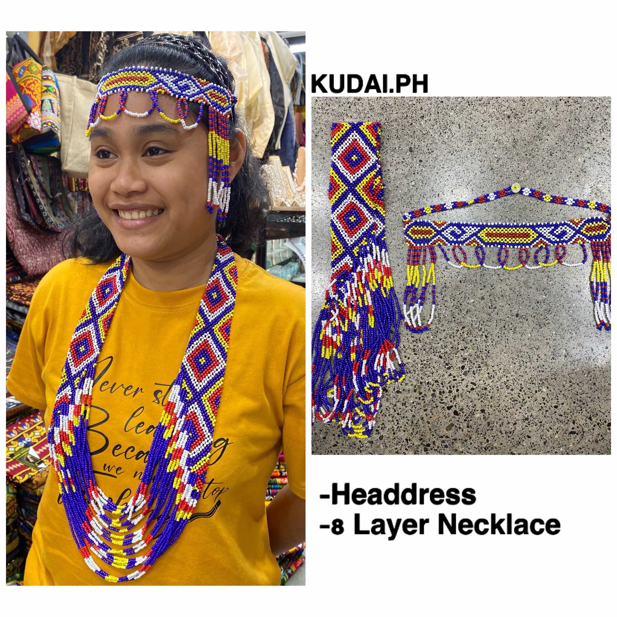 ETHNIC T-BOLI ACCESSORIES SETS | BEADED HEADRESS AND NECKLACE | MINDANAO T-Boli Accessories ...