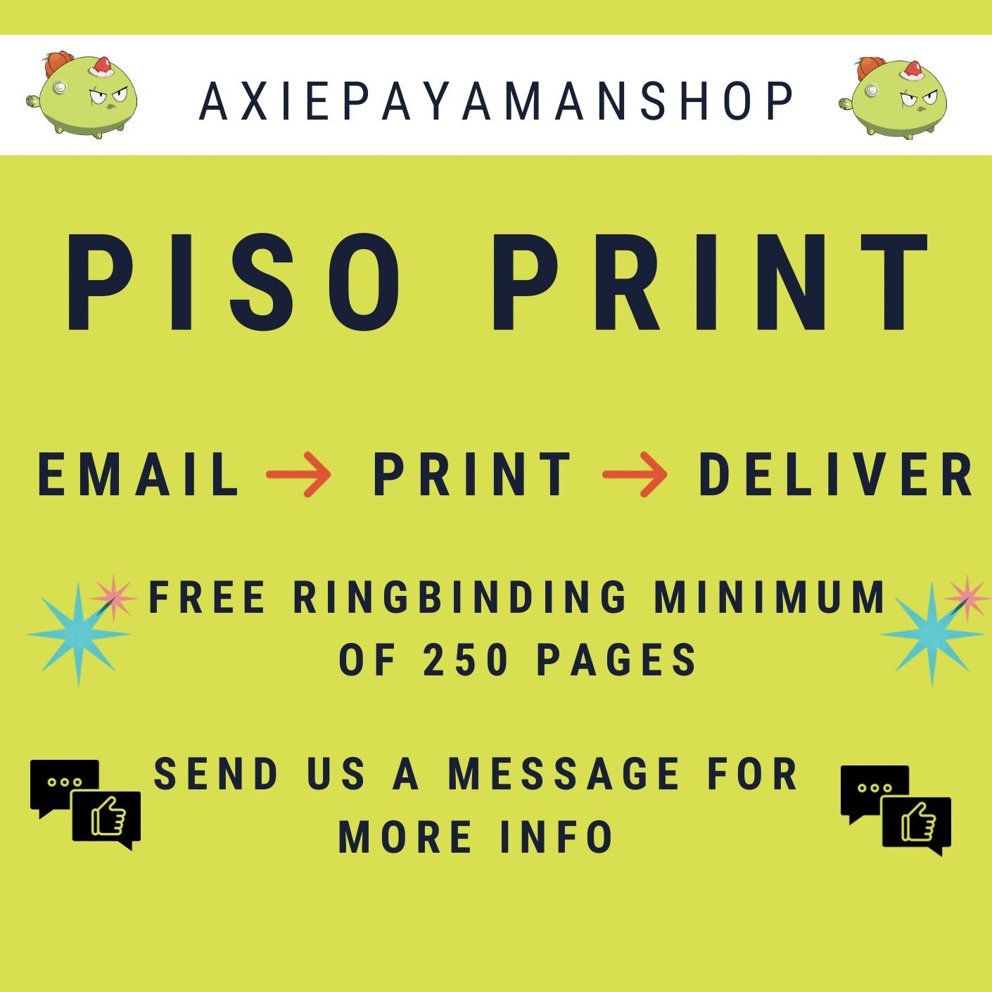 PISO PRINT WITH FREE BINDING PRINT YOUR MODULES, THESIS, REVIEWERS, ETC ...