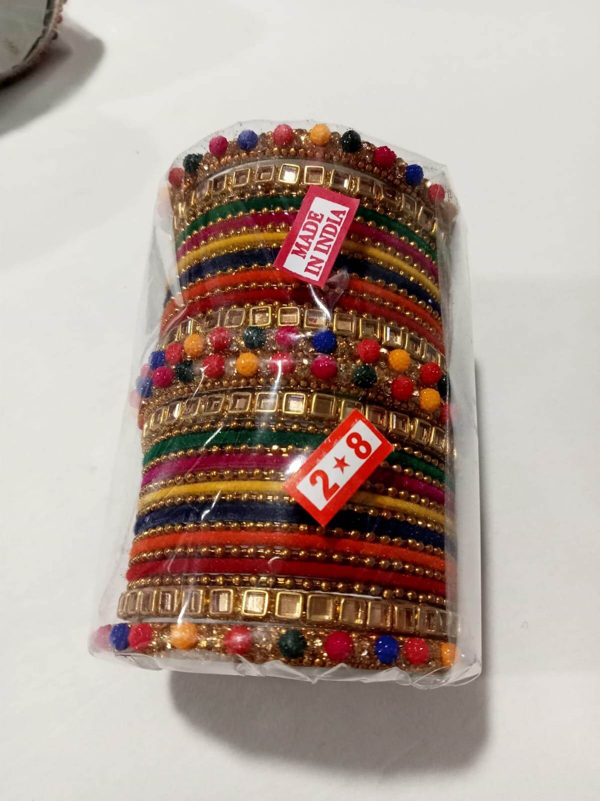 Beautiful Velvet metal bangles set multicolor 2 hands set | Lazada PH