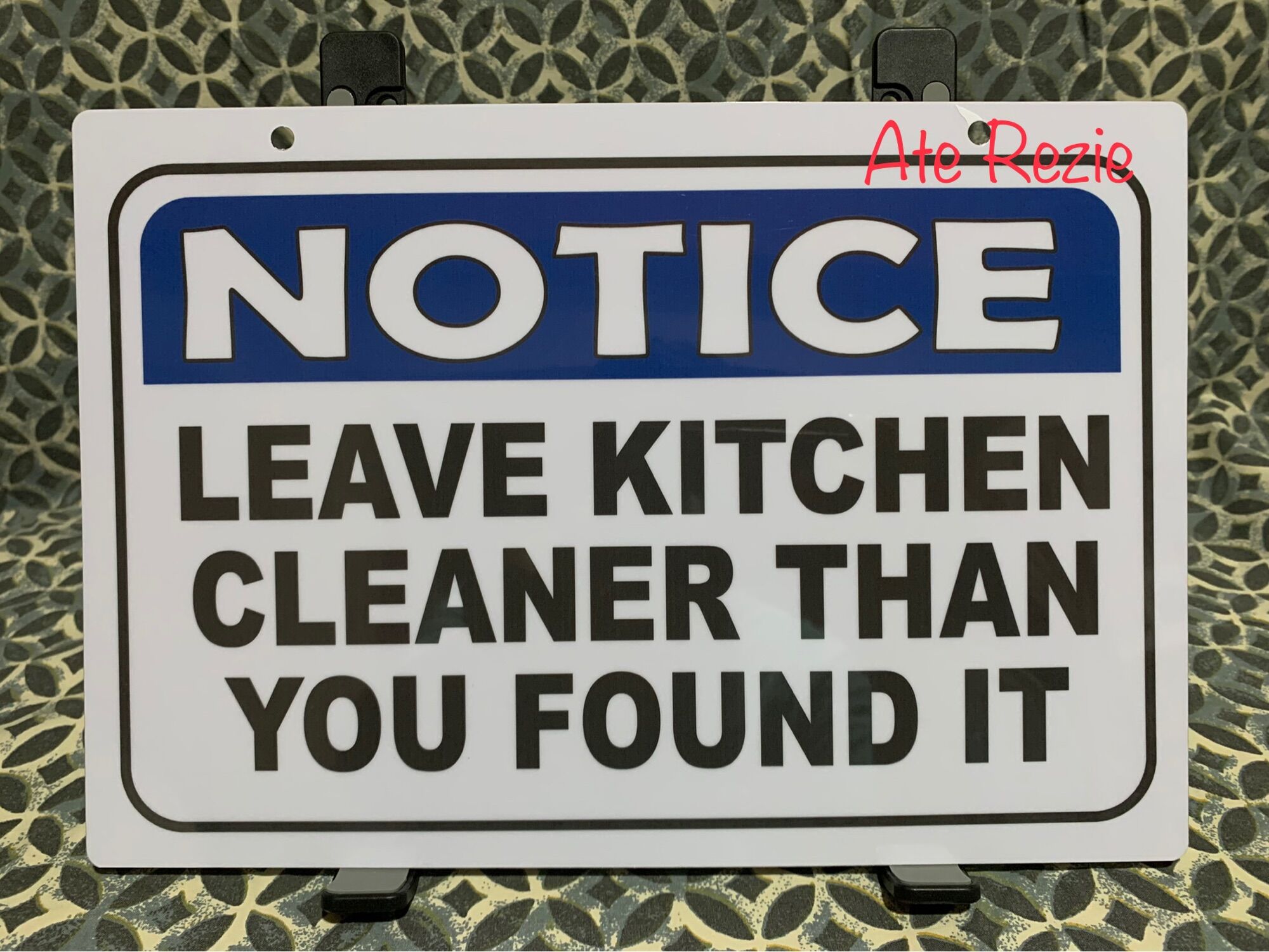 NOTICE LEAVE KITCHEN CLEANER THANK YOU FOUND IT PVC Wall Signage 7.8x11 ...