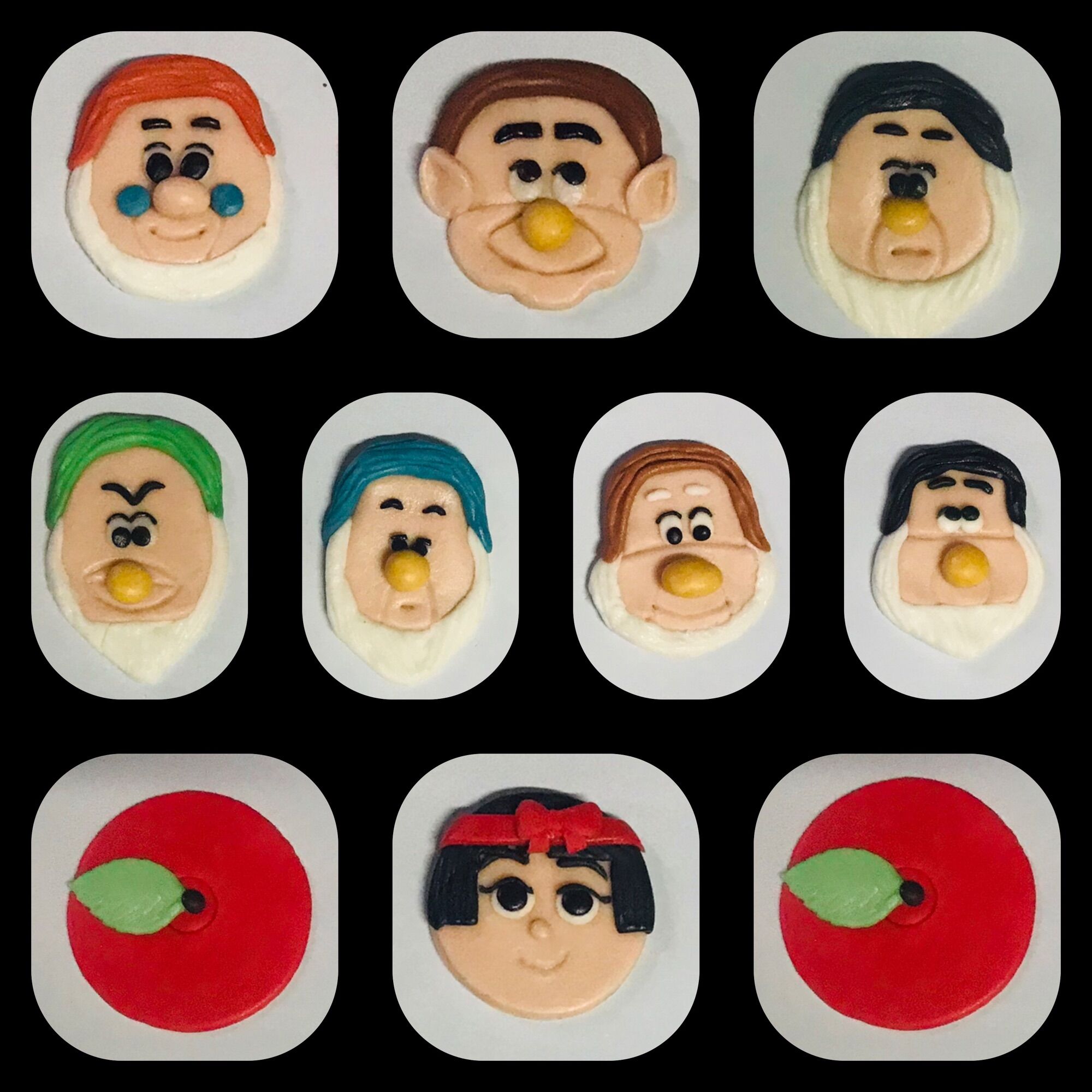 Edible Cupcake Toppers (Snow white & 7 dwarfs) fondant 10 pcs | Lazada PH