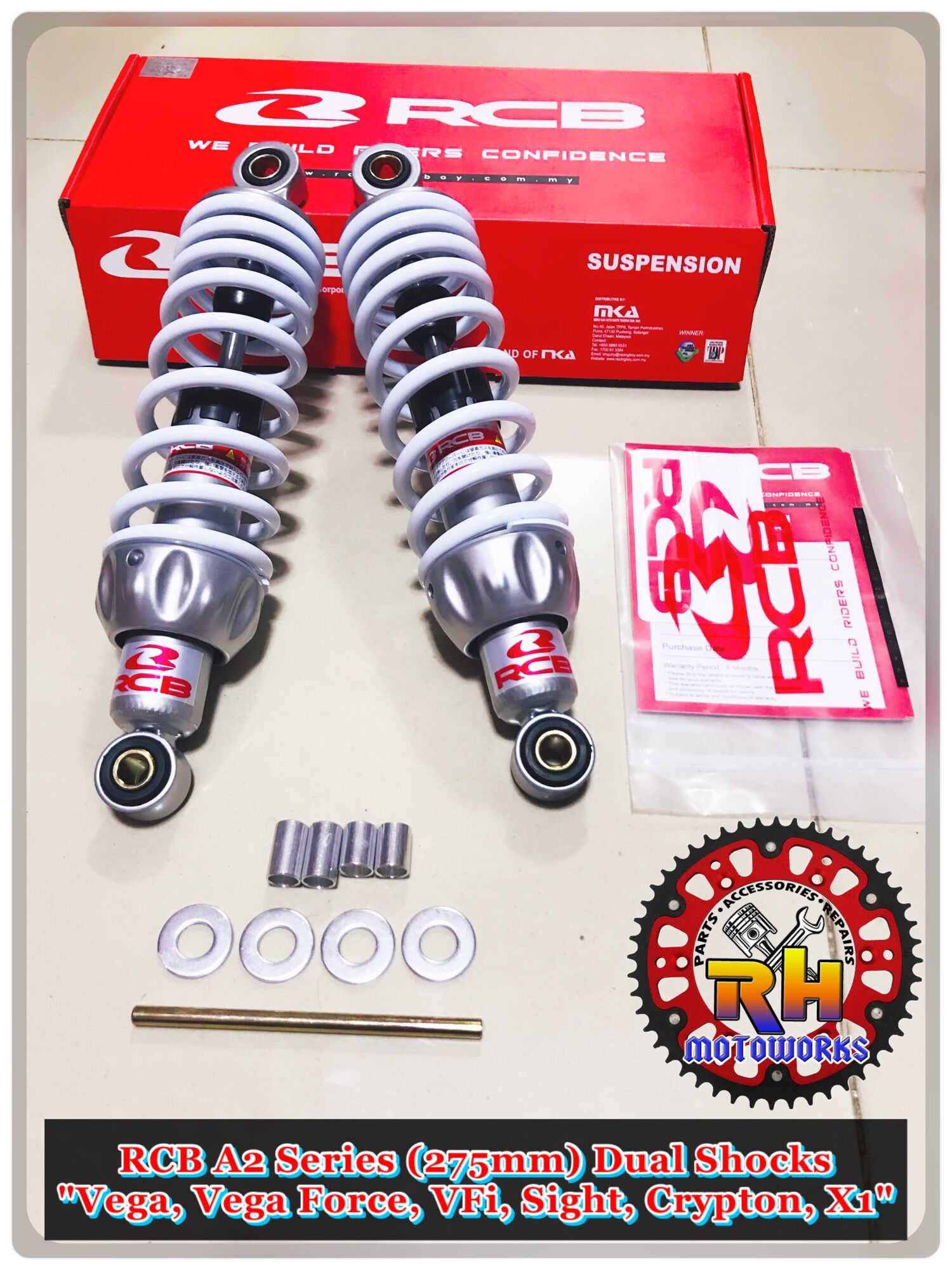 RCB A2-Series "275mm" Dual Shocks for Vega/ Vega Force Classic/ VFi ...