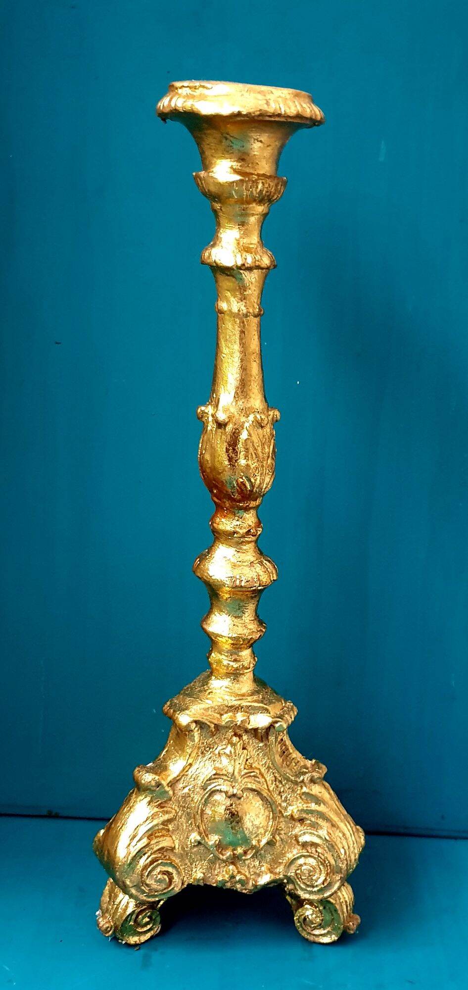 Royalty Gold Candle Holder 19" Fiber Stone Pillar Candle Holders, Most ...