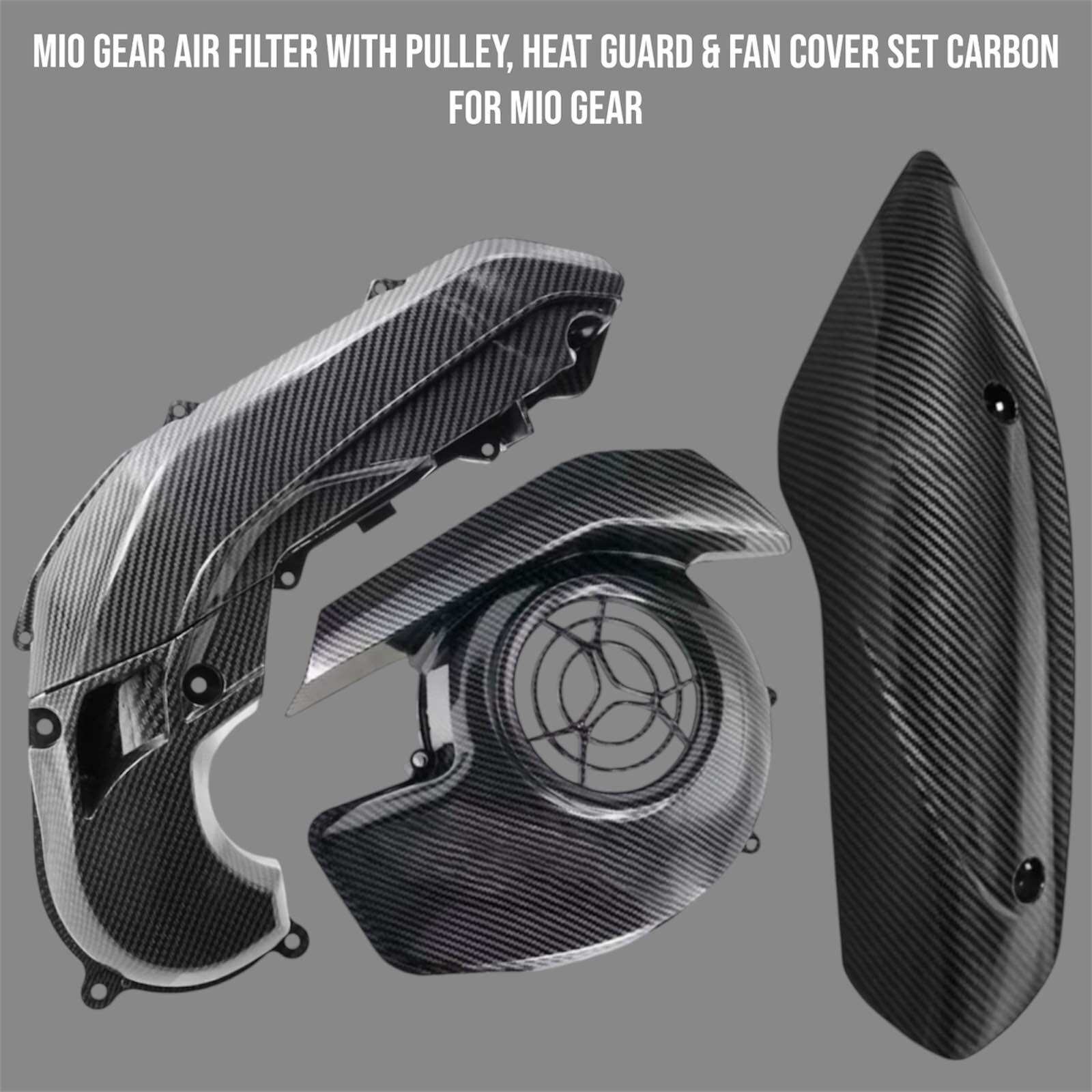 MIO GEAR AIR FILTER COVER, FAN COVER & HEAT GUARD CARBON (MIO GEAR ...