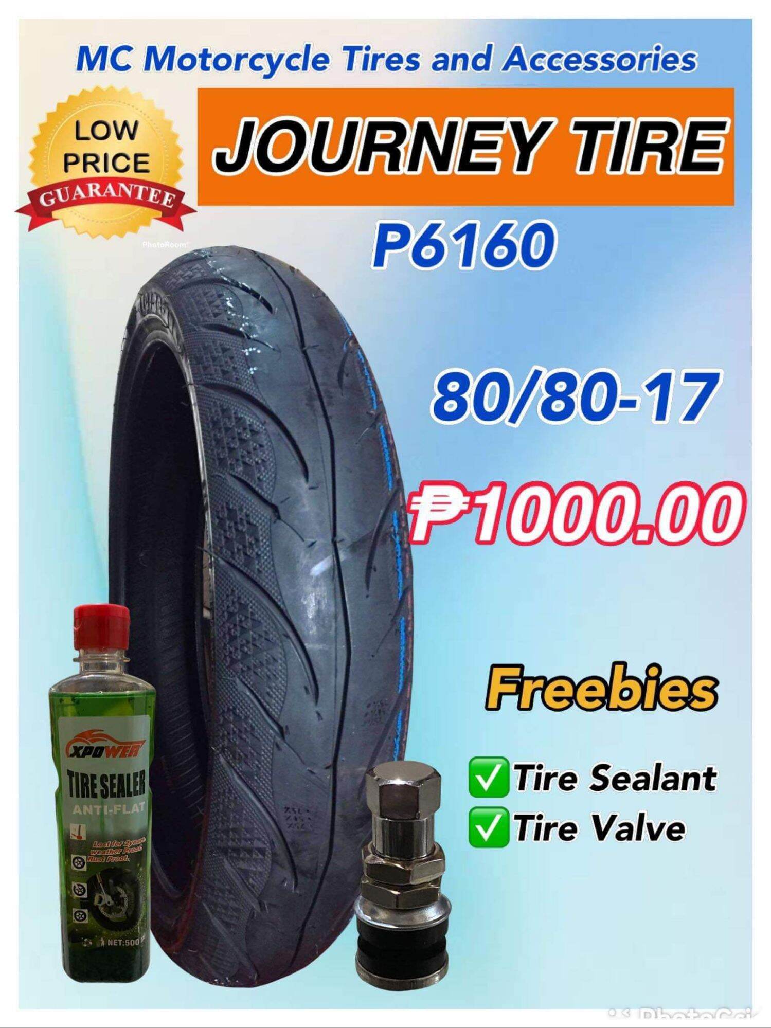 JOURNEY TIRE Size 17 Tubeless Tire FREE Pito Sealant For Sniper