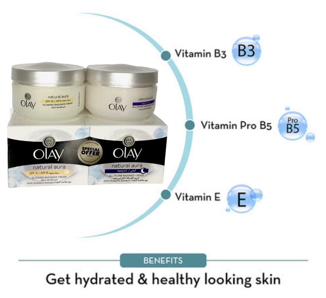 Olay Natural Aura Day & Night Glowing Radiance Cream SPF15 50g Ex.2024 | Lazada PH