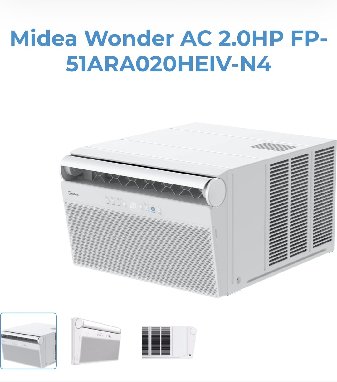 Midea Wonder AC 2.0HP FP-51ARA020HEIV-N4 WINDOW TYPE INVERTER AIRCON ...