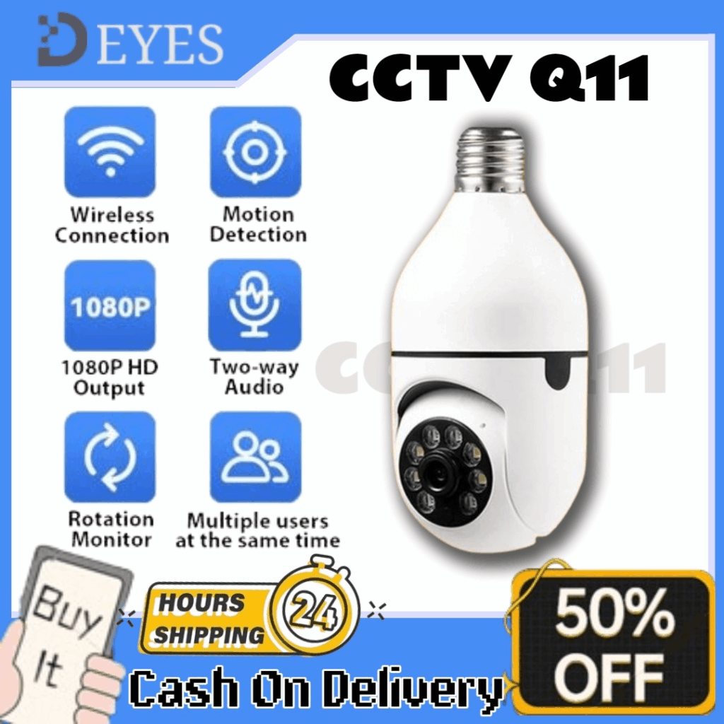 CCTV Q11 IP Camera 1080HD 3MP bulb camera 5G wifi cctv camera wireless ...