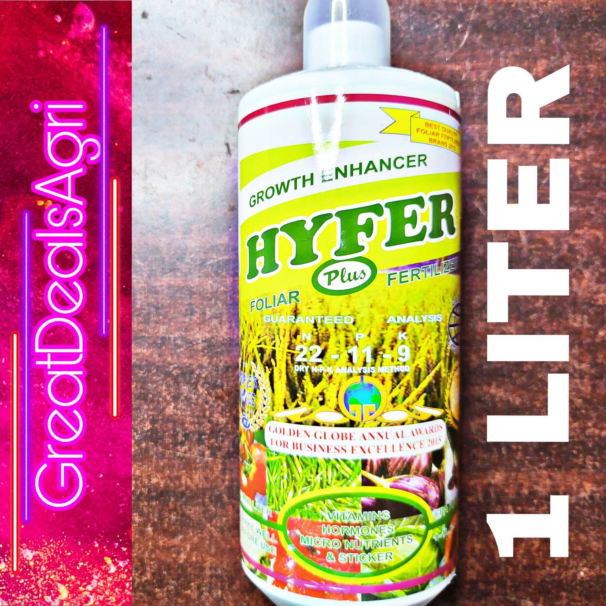 HYFER PLUS 22-11-9 GROWTH ENHANCER FOLIAR FERTILIZER (1 LITER ...