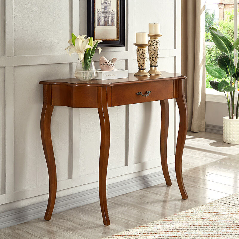 American Style Solid Wood Semicircle Console Tables Corridor Minimalist ...