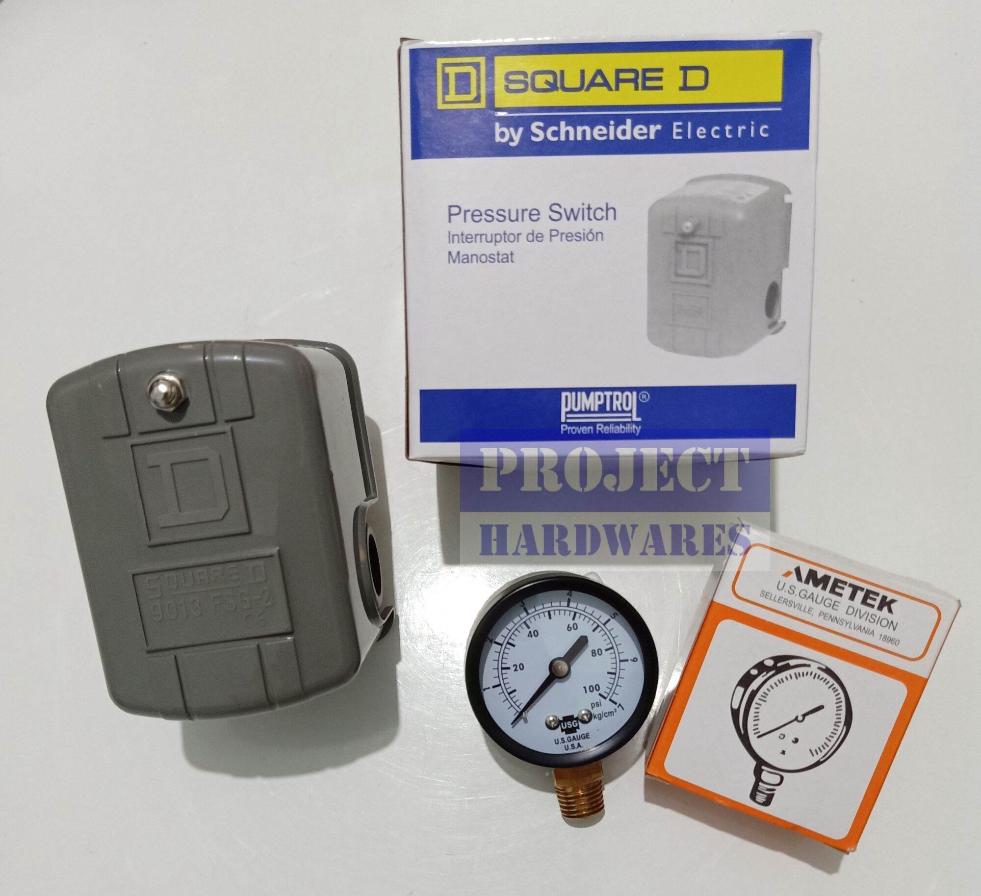 Square D by Schneider Pressure Switch with free Pressure Gauge | Lazada PH