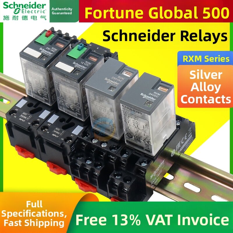 Schneider Electric 220V Small P7 DC Relay 4 Groups 2 Contacts 8 Pins 2 ...