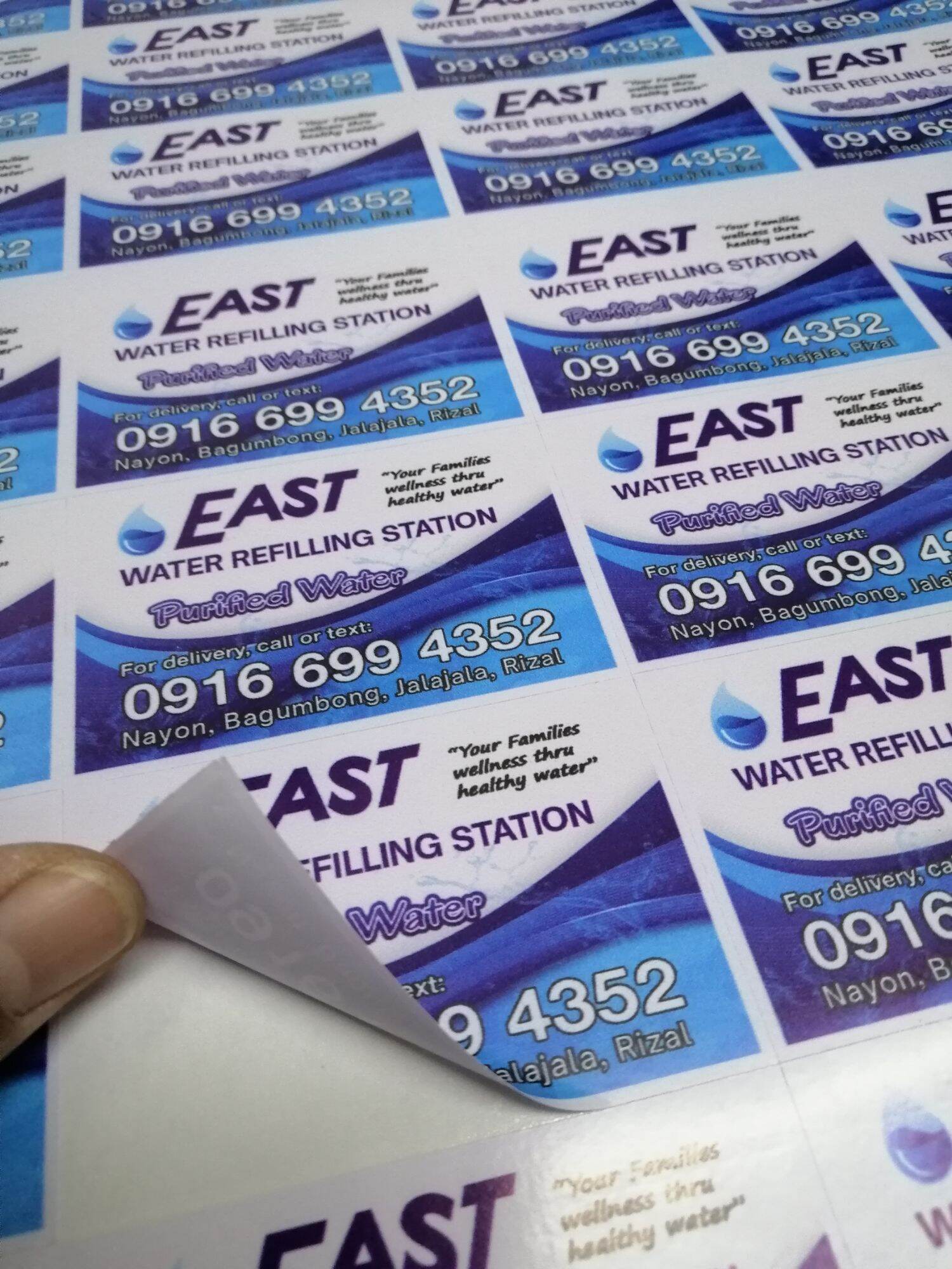 WATER REFILLING STATION SLIM GALLON STICKER WATERPROOF (100pcs/set ...