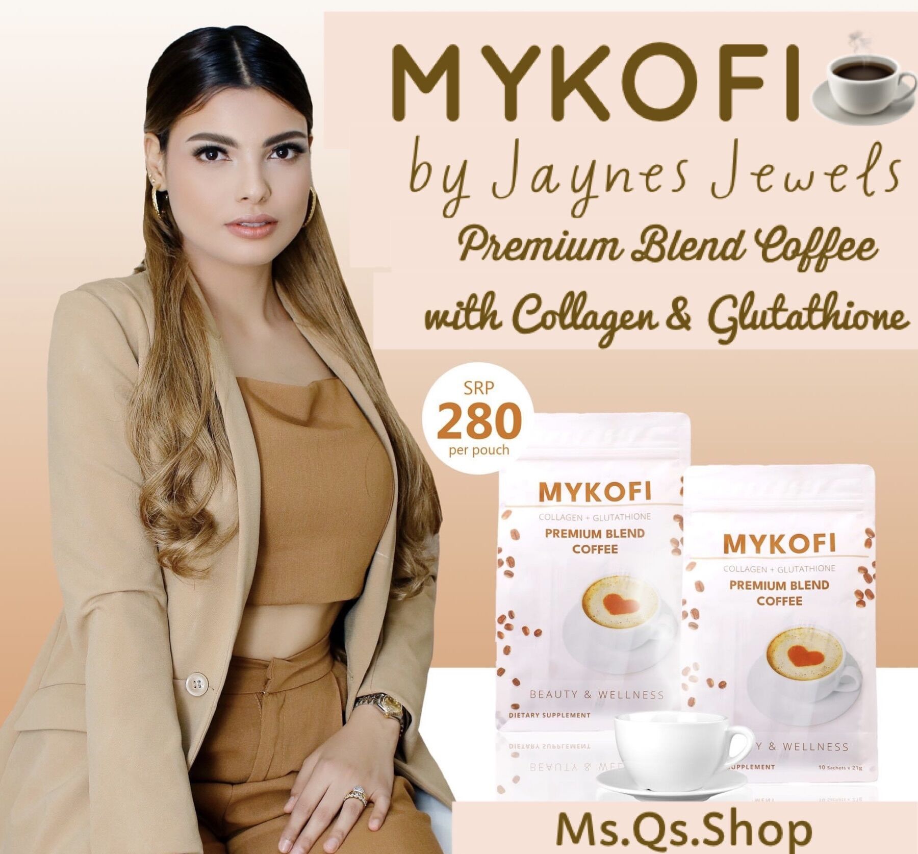 MYKOFI Premium Blend Coffee with Collagen & Glutathione by Jaynes Jewels | Lazada PH