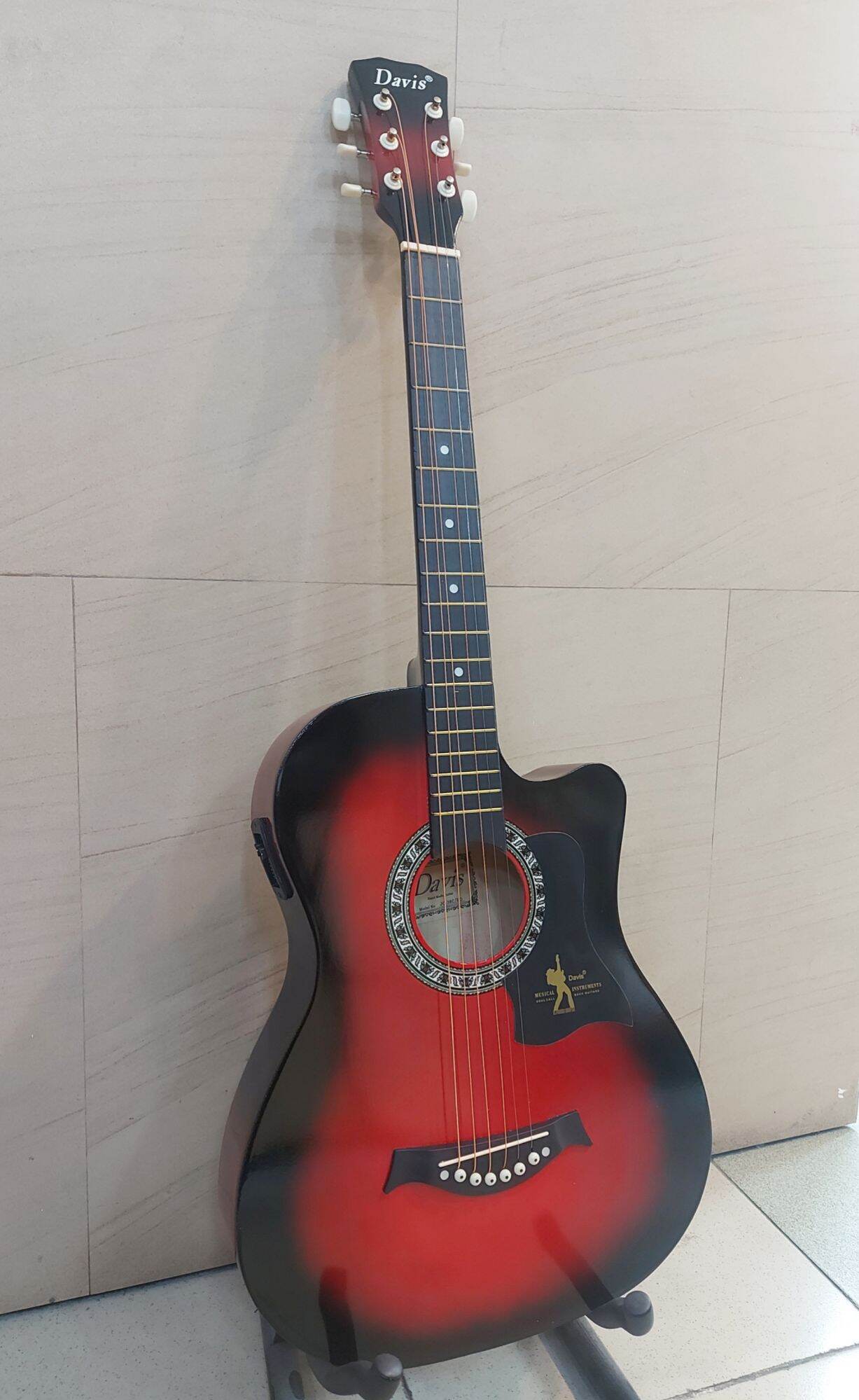 Davis Acoustic Electric Guitar W/ 2EQ Pickup, More Freebies (Bag, Capo ...