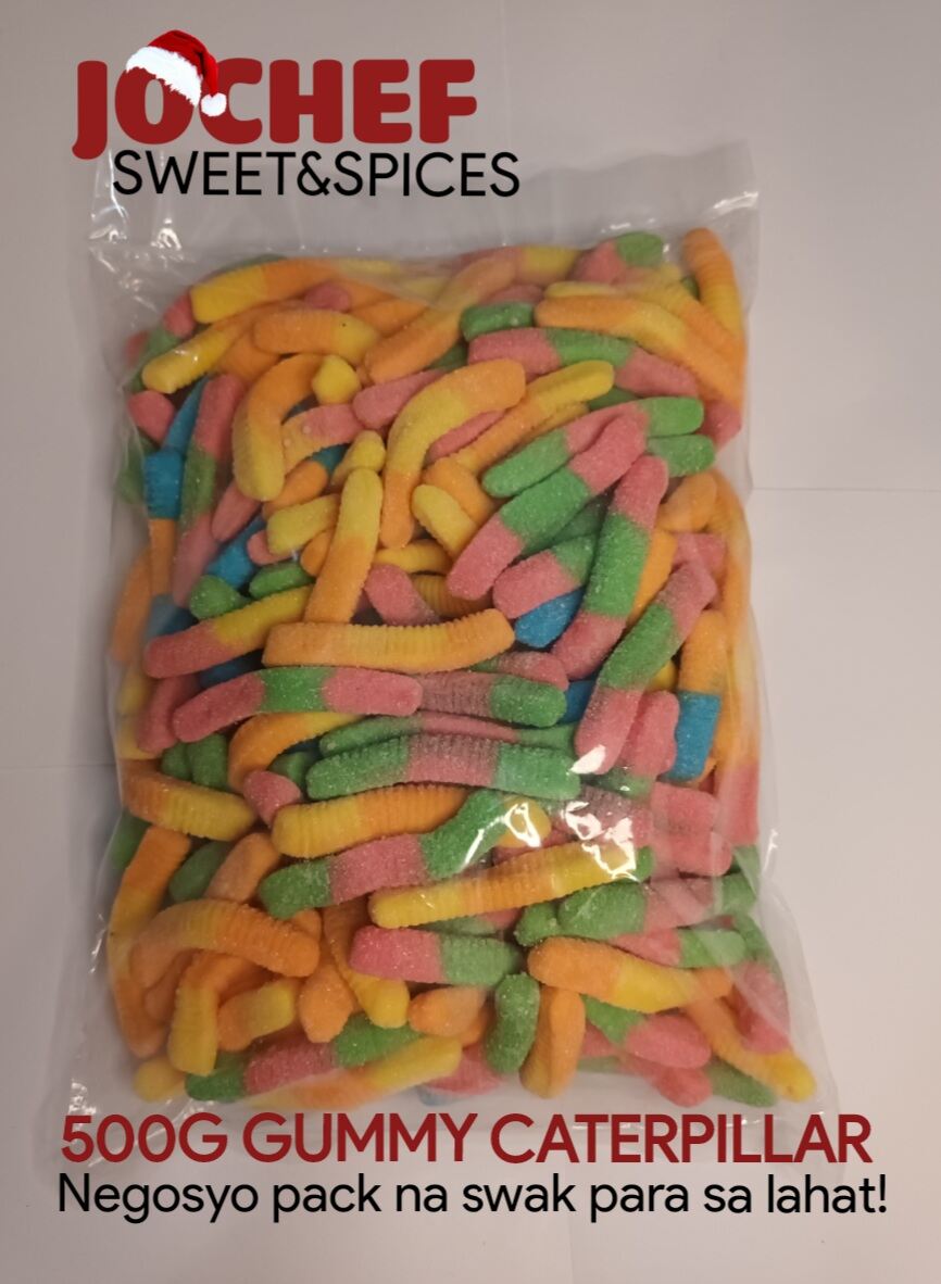 500g Gummy Caterpillar Negosyo pack Gummy sweet candies and kutkutin ...