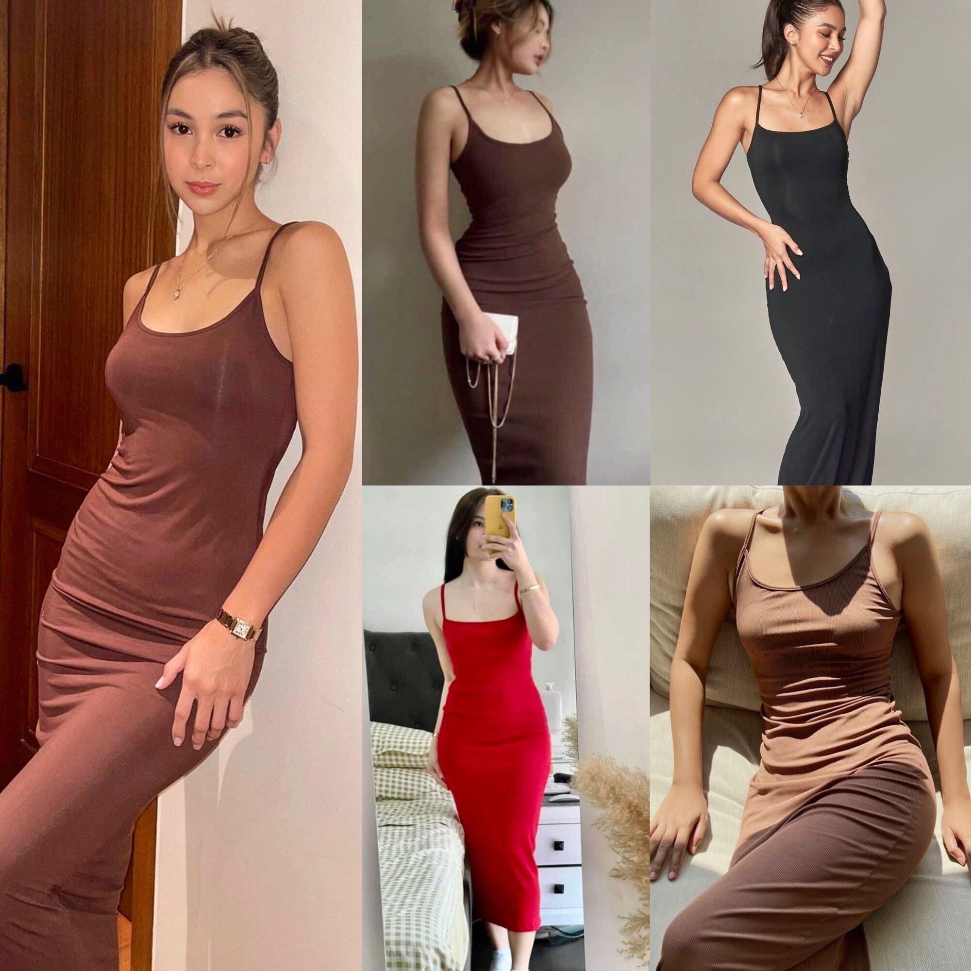 JUJU KOREAN Knitted Spaghetti Maxi Strap Dress | Lazada PH