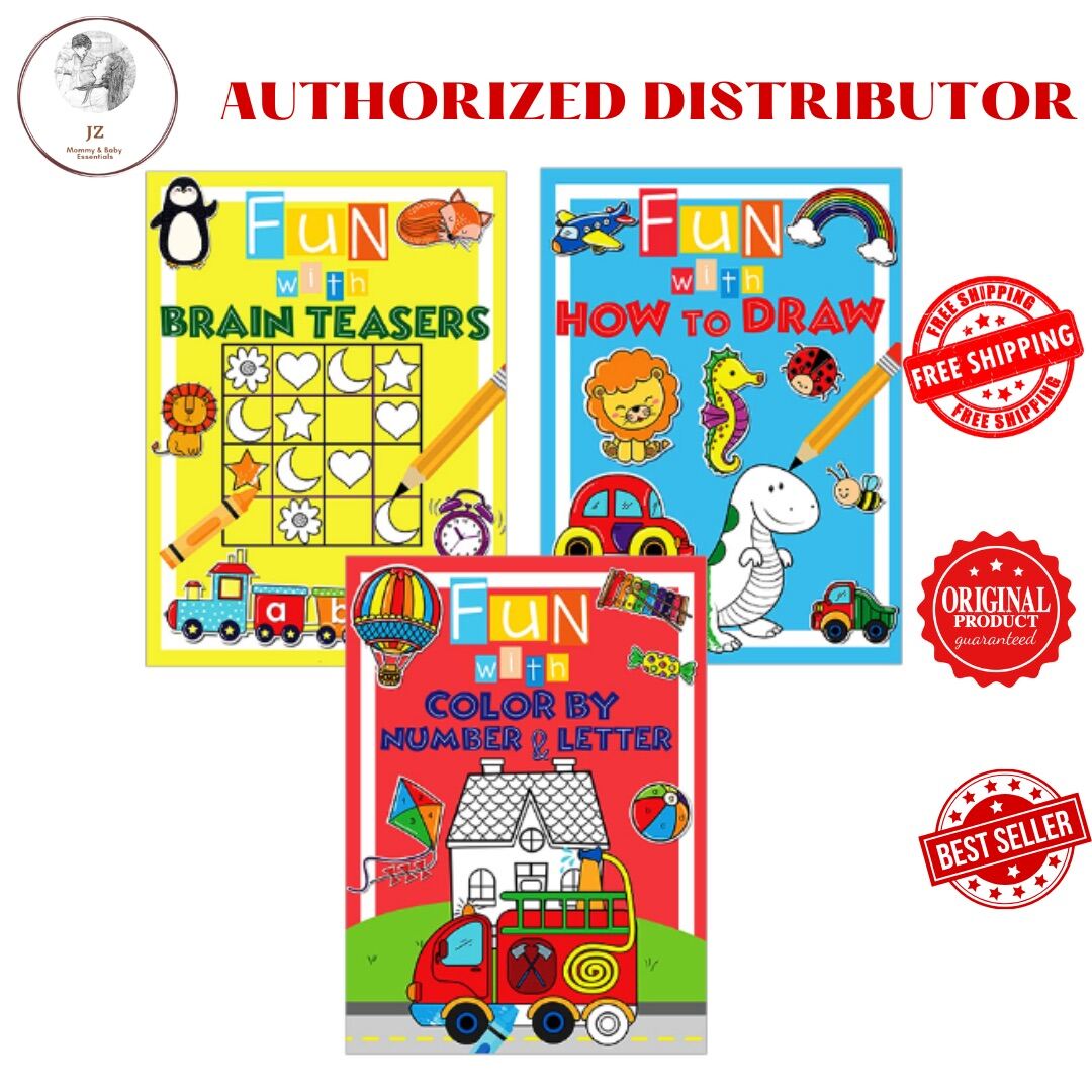 FUN WITH ACTIVITY SET OF 3 (BRAIN TEASERS, HOW TO DRAW, & COLOR BY ...