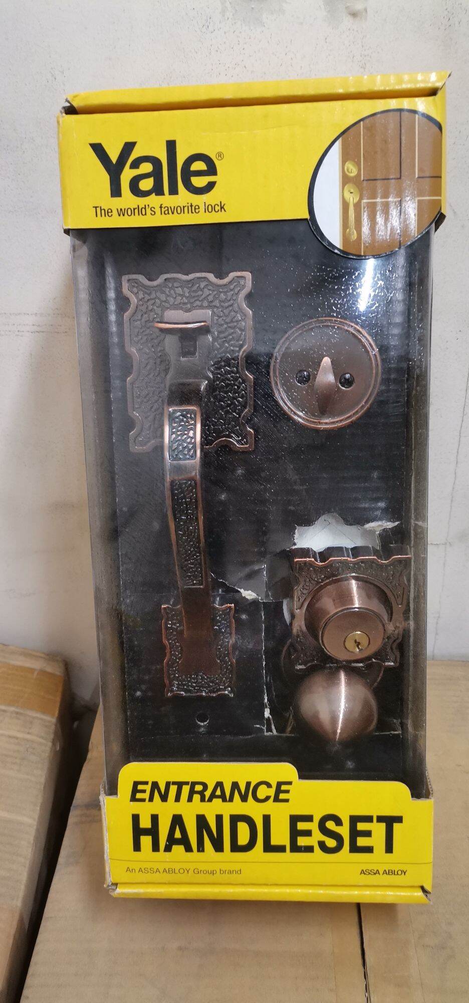 YALE MAIN ENTRANCE HANDLE LOCKSET #CB/CA5057 US11 COPPER FINISH | Lazada PH