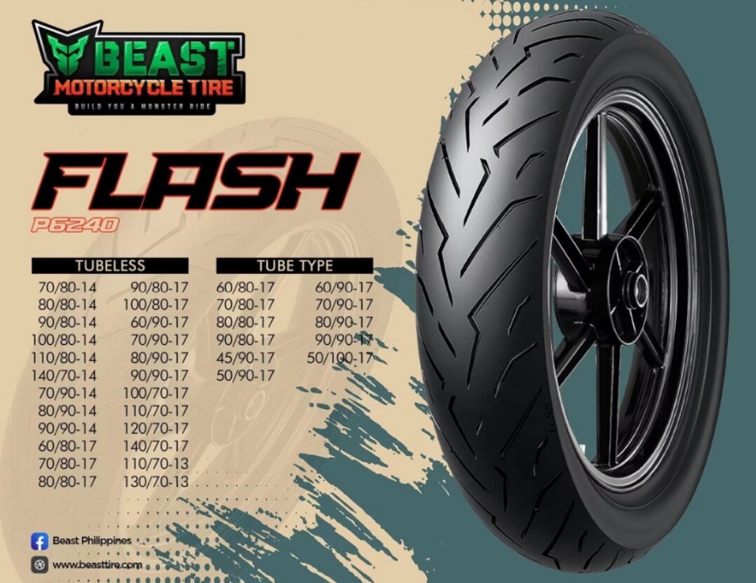 Beast Tire "Flash" Tubeless 140/70/14 | Lazada PH