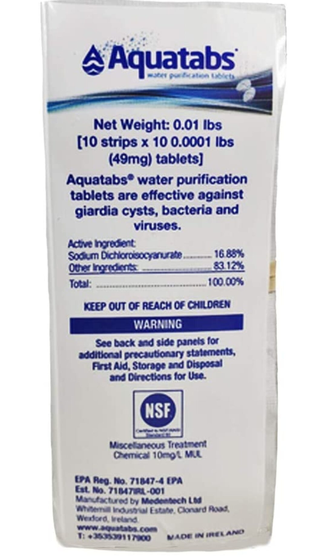 30 Tablets Aquatabs - Water Purification Tablets for Water Treatment ...