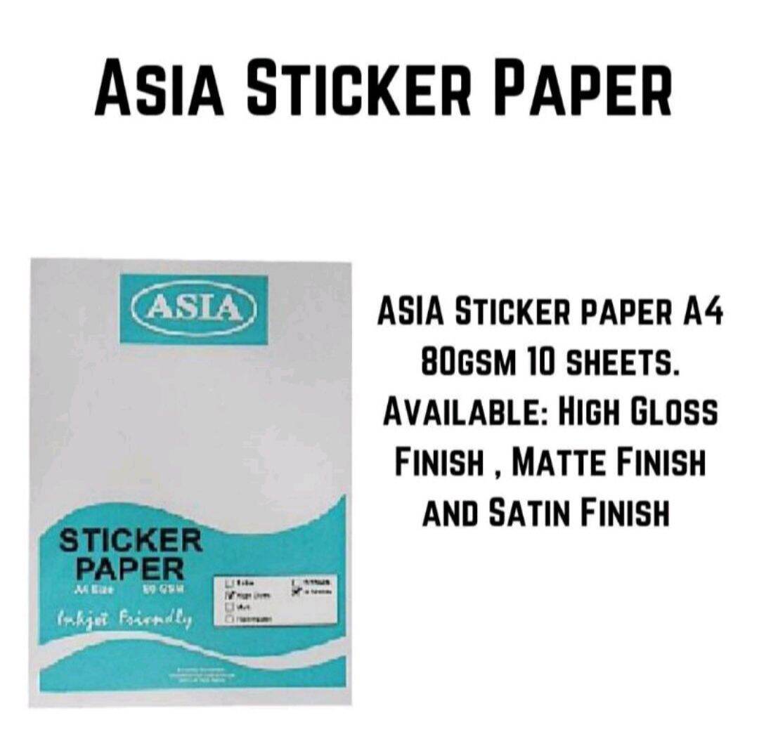ASIA STICKER PAPER, MATTE,GLOSSY,SATIN | Lazada PH