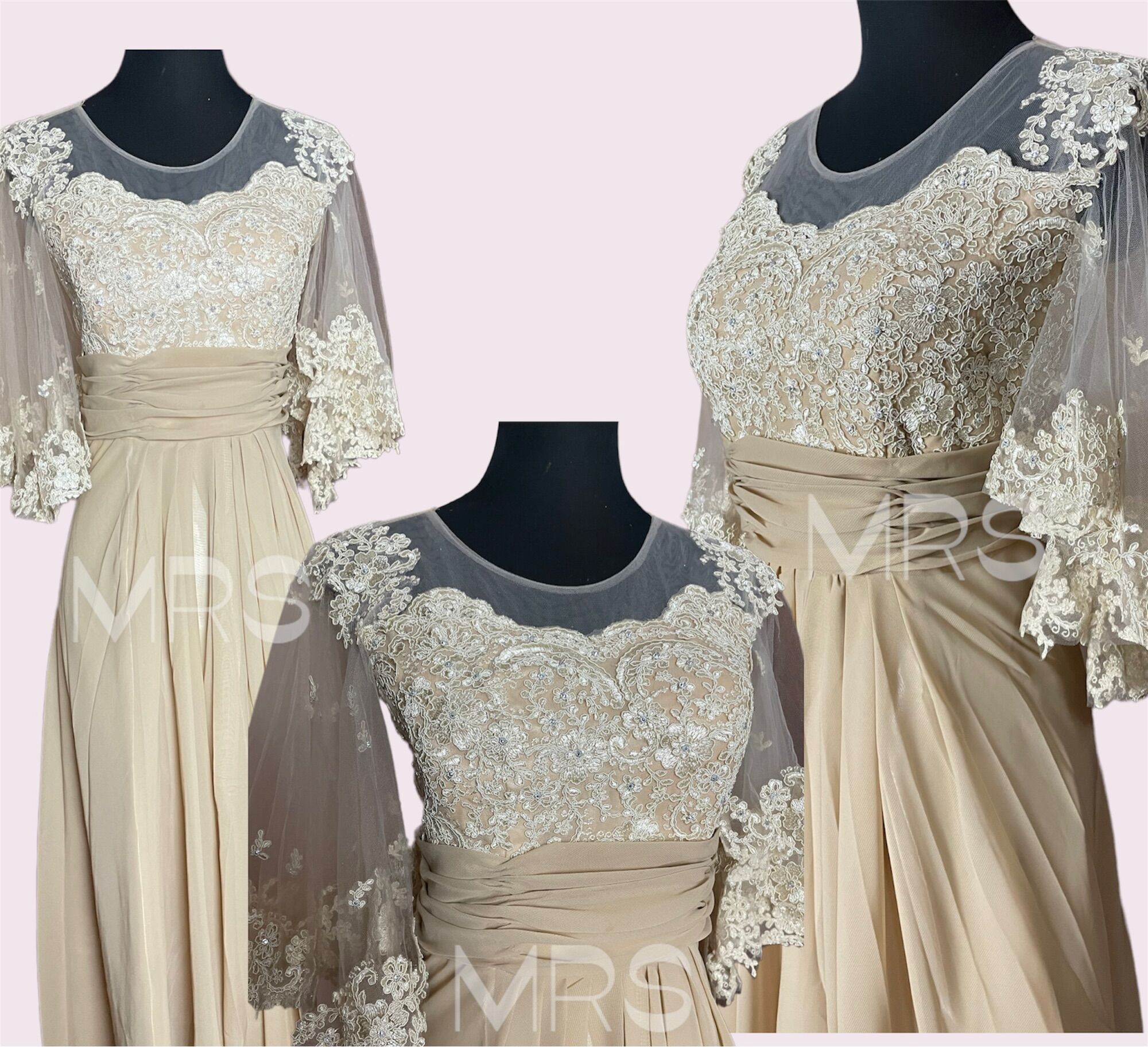 Mother Dress / Sponsor Gown Beige Betty Design | Lazada PH
