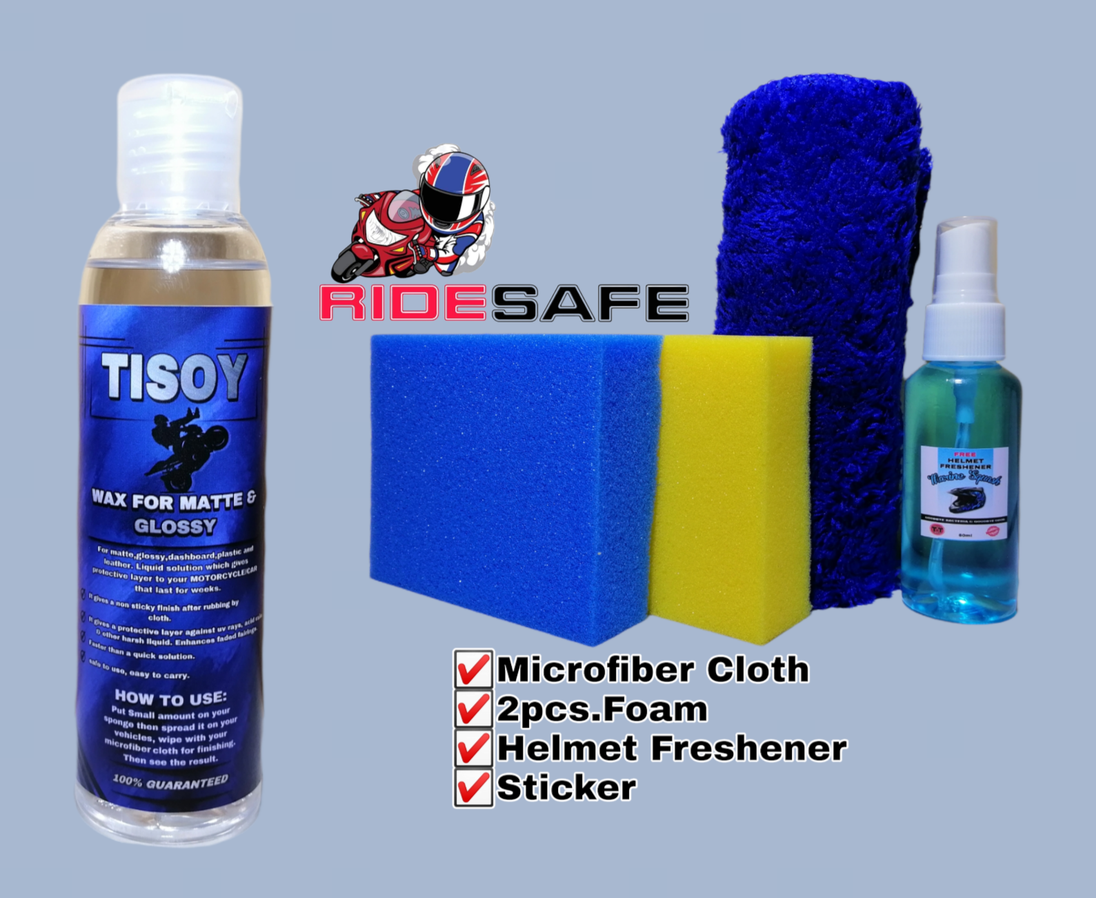 TISOY Wax for Matte & Glossy 100ml with Free Microfiber Cloth, 2pcs ...