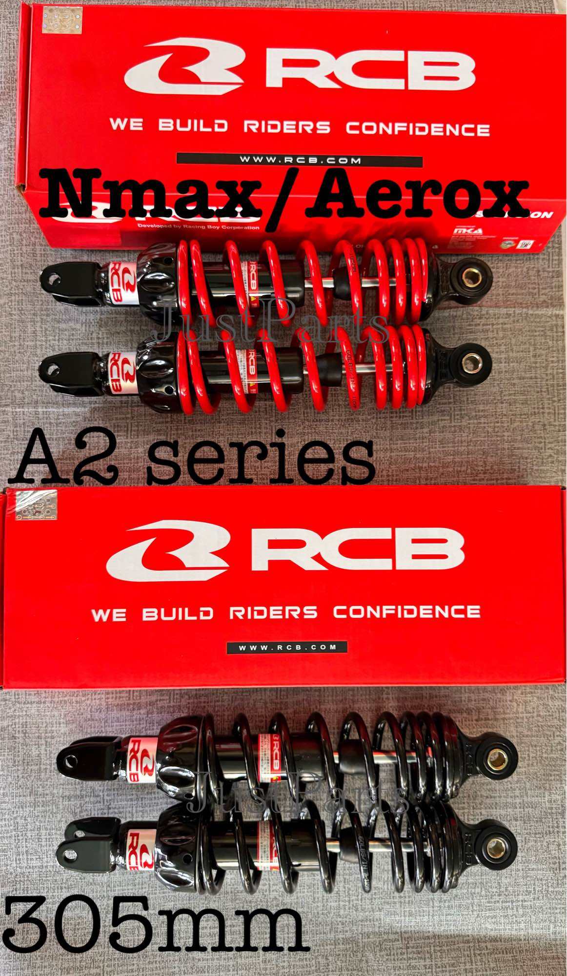 RCB A2 Series Dual Shock Absorber NMAX V1 V2, Aerox V1 V2 305mm | Lazada PH