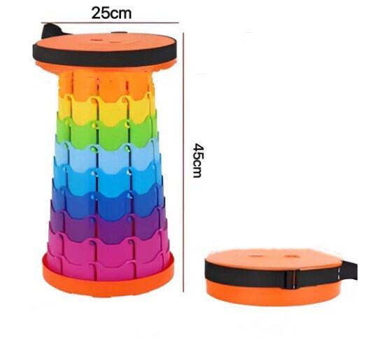 Portable Folding Telescopic Stool Lightweight Plastic Travel Subway ...