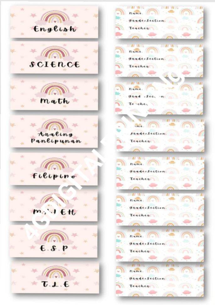 rainbow subject and name label sticker set | Lazada PH