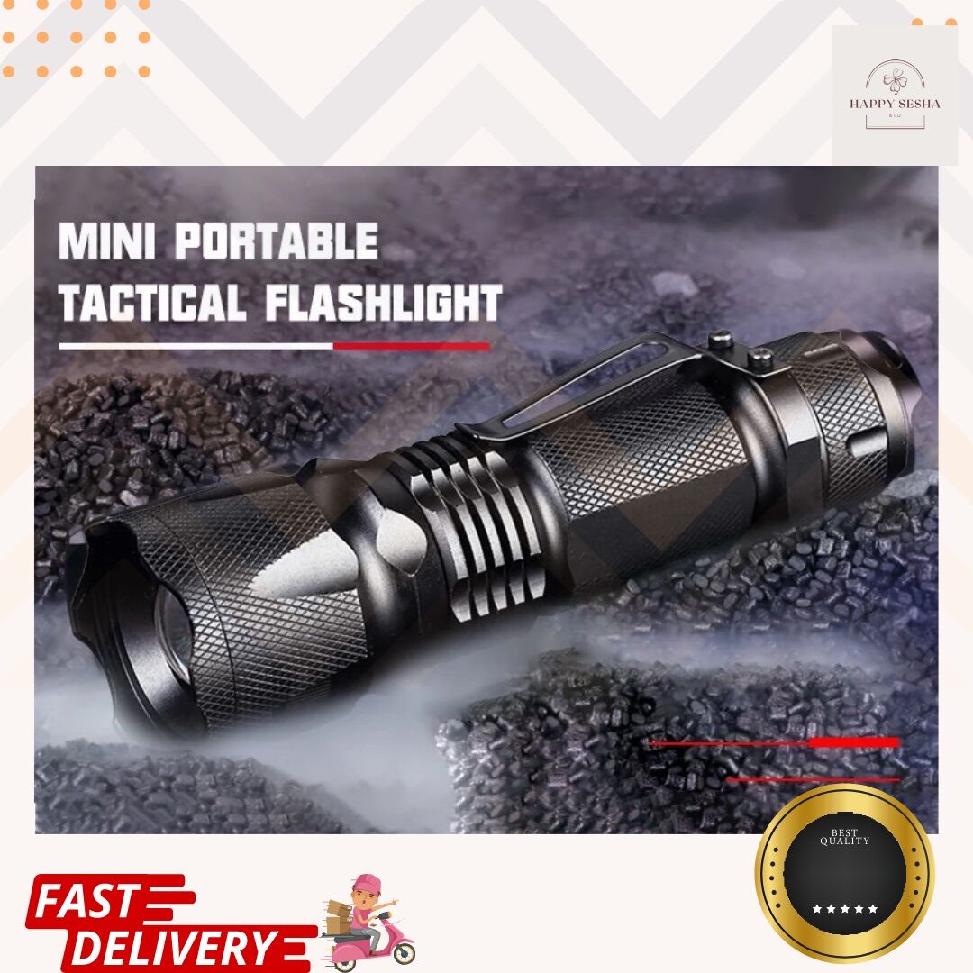 HAPPYSESHA Ultra Bright Mini Tactical Flashlight | Lazada PH