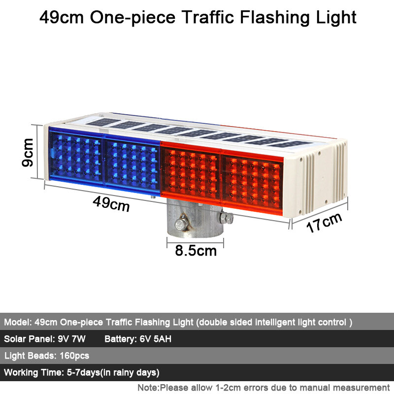 Solar Flashing Warning Lights Blinker Waterproof Red and Blue Flash ...