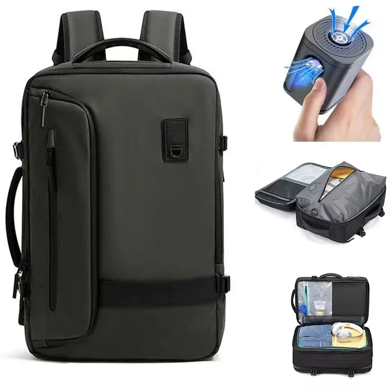 Travel Men Expanded 17.3 Inch Laptop Backpack Vacuum Compression ...