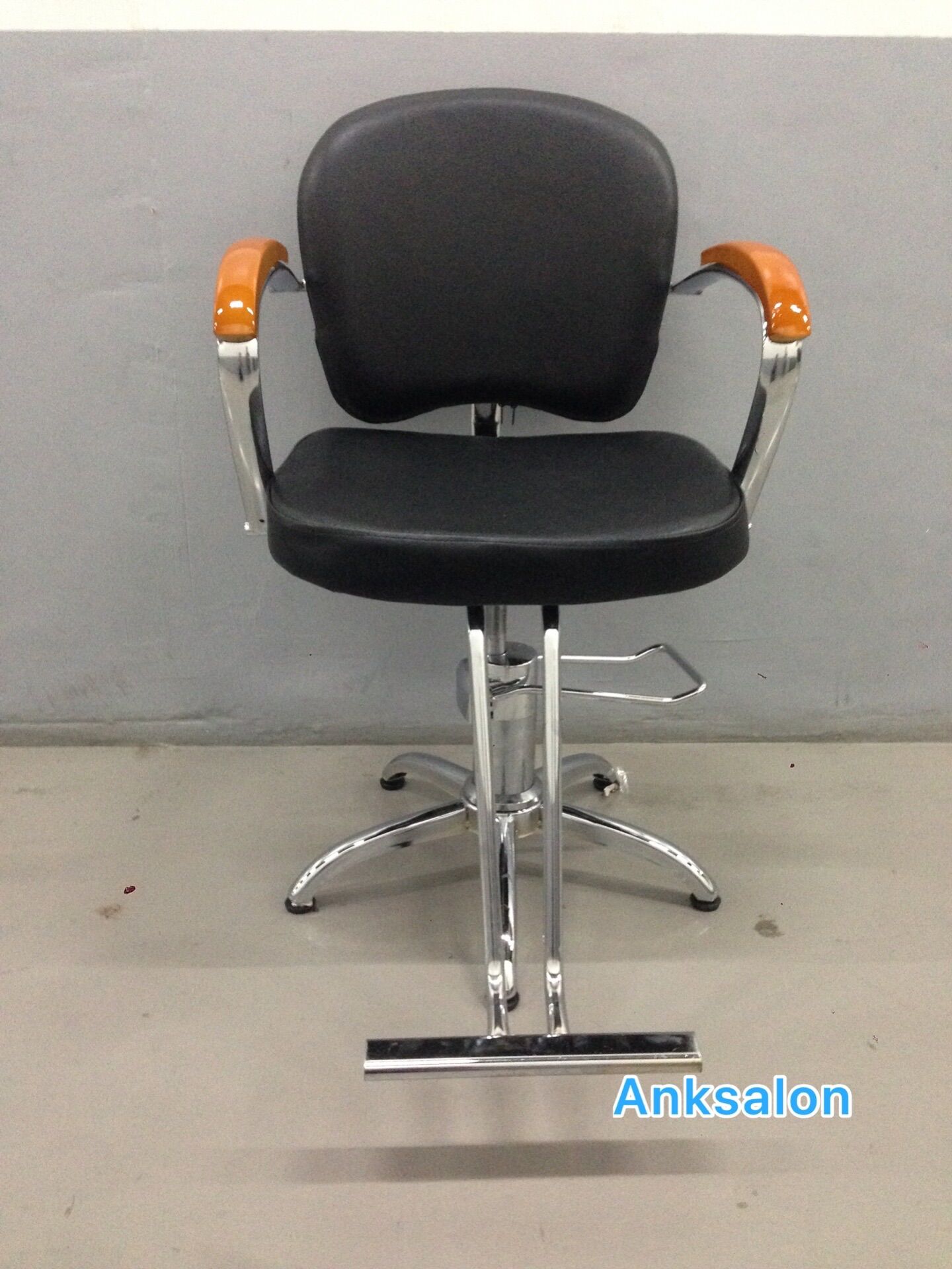 Wood arm salon chair round base circle design hydraulic chair ...