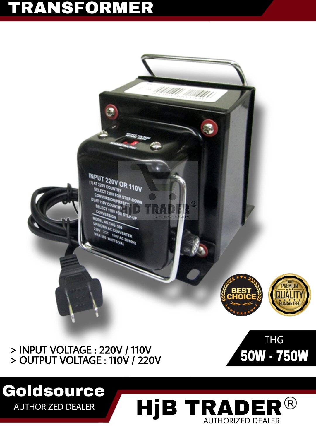 Goldsource Easy Switch Transformer Step Up - Step Down 110V - 220 ( 50W ...