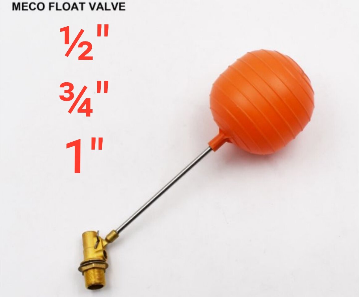 MECO BRASS FLOAT VALVE WITH PVC BALL ½", ¾", 1" HEAVY DUTY FORGED BRASS ...