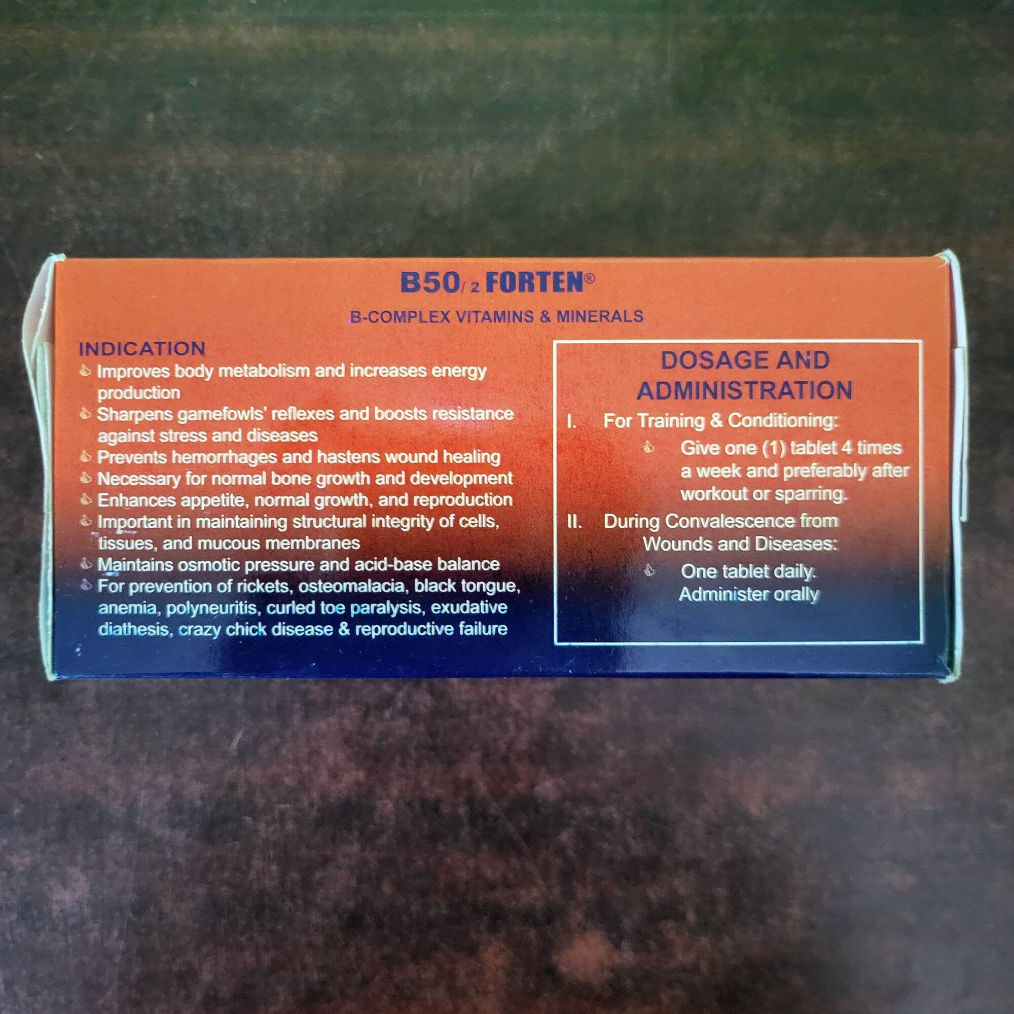 B50/2 FORTEN B-COMPLEX VITAMINS & MINERALS (SOLD PER 10 TABLETS OR 1 ...